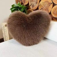 China Heart Shaped Faux Fox Fur Pillow 40X50cm Household Items For Adults for sale