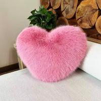 China Heart Shaped Faux Fox Fur Pillow 40X50cm Household Items For Adults for sale