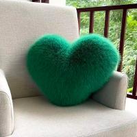China Heart Shaped Faux Fox Fur Pillow 40X50cm Household Items For Adults for sale