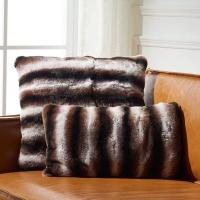 China Soft Faux Rex Rabbit Fur Cushion Pillow 30x50cm 50x50cm for sale