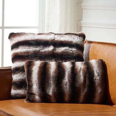 China Soft Faux Rex Rabbit Fur Cushion Pillow 30x50cm 50x50cm for sale