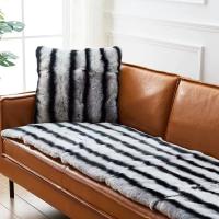 China Soft Faux Rex Rabbit Fur Cushion Pillow 30x50cm 50x50cm for sale