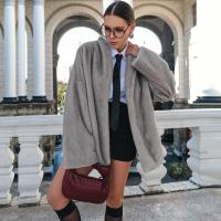 China Cross Border Long Sleeve Fur Jacket Fashion Fluffy Coat Faux Fur for sale