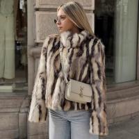 China Synthetic  Dry Clean  Short Fur Coat Trendy Eco Faux Fur Collar Coat for sale