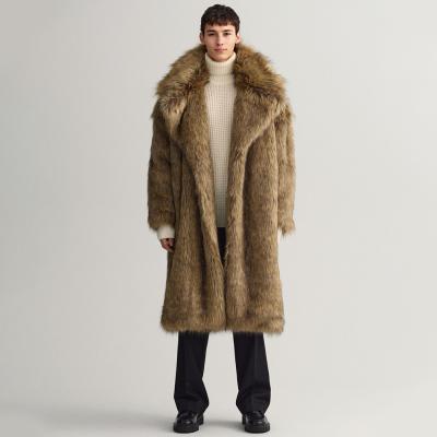 China XL XXL Winter Faux Fur Coat Mens Cardigan Europe America Big Fluffy Coat Men for sale