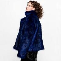 China Unisex Luxury Fluffy Jacket Men's 55cm Fake Fur Jacket Warm for sale