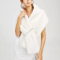 China Exquisite Embellished Faux Fur Shrug Sustainable  Faux Fur Accessories for sale