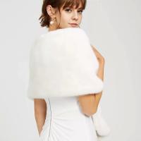 China Exquisite Embellished Faux Fur Shrug Sustainable  Faux Fur Accessories for sale