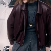 China Stylish Warm Faux Leather Jacket Quilted Protein Faux Fur Leather Coat for sale