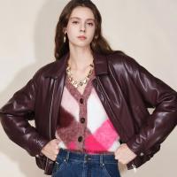 China Stylish Warm Faux Leather Jacket Quilted Protein Faux Fur Leather Coat for sale