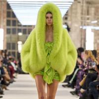 China Europe America Faux Fur Jacket Eco Friendly 71cm 72cm  Fur Fashion  Hooded Coat for sale