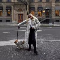 China Winter Fuzzy Leopard Print Fur Coat Overcoat Fall Long Shaggy Fur Trim Cardigan for sale