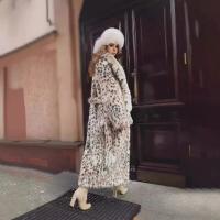China Winter Fuzzy Leopard Print Fur Coat Overcoat Fall Long Shaggy Fur Trim Cardigan for sale