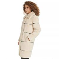 China OEM Womens Faux Fur Coat Faux Leather Trim  Adults Customization Faux Fur Coat for sale