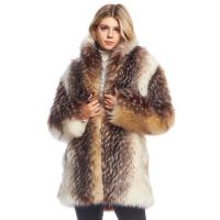 China Thick Arctic Wolf Shawl Faux Fur Coat for sale