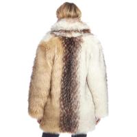 China Thick Arctic Wolf Shawl Faux Fur Coat for sale