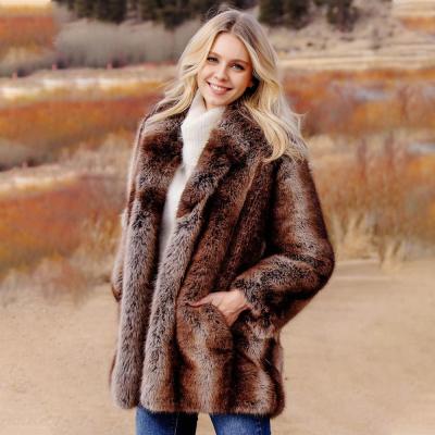 China Raccoon-skin Imitation Faux Fur Coat for sale