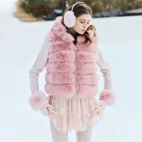 China HONGJUN Furever Faux Fox Fur Hooded Waistcoat for sale