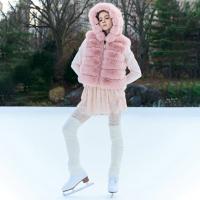 China HONGJUN Furever Faux Fox Fur Hooded Waistcoat for sale