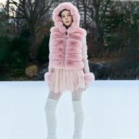 China HONGJUN Furever Faux Fox Fur Hooded Waistcoat for sale