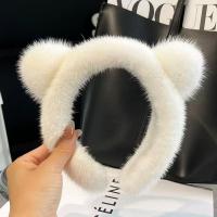 China Fuzzy Bear Ear Faux Fur Headband for sale