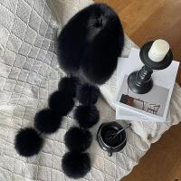 China Faux Fox Fur Scarf With Pom-Poms for sale