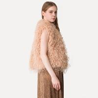 China Cotton Candy Faux Fur Waistcoat for sale
