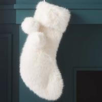 China Natural Faux Fur Christmas Tree Skirt Chloe Faux-Fur Stocking for sale