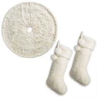 China Natural Faux Fur Christmas Tree Skirt Chloe Faux-Fur Stocking for sale