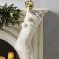 China Natural Faux Fur Christmas Tree Skirt Chloe Faux-Fur Stocking for sale