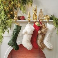 China Natural Faux Fur Christmas Tree Skirt Chloe Faux-Fur Stocking for sale