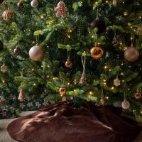 China Natural Faux Fur Christmas Tree Skirt Chloe Faux-Fur Stocking for sale