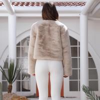China Luxury Faux Fur Cropped Jacket for sale