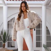 China Luxury Faux Fur Cropped Jacket for sale