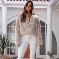 China Luxury Faux Fur Cropped Jacket for sale