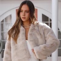China Luxury Faux Fur Cropped Jacket for sale