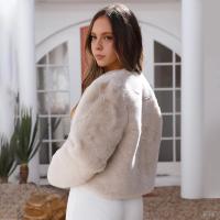 China Luxury Faux Fur Cropped Jacket for sale