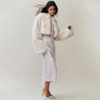 China Velvet Ribbon Faux Fur Jacket for sale