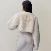 China Velvet Ribbon Faux Fur Jacket for sale