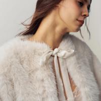China Velvet Ribbon Faux Fur Jacket for sale