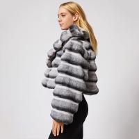 China Shawl Collar Chinchilla Faux Fur Jacket for sale