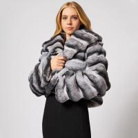 China Shawl Collar Chinchilla Faux Fur Jacket for sale