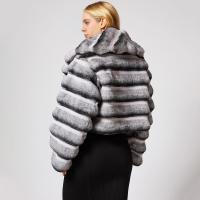 China Shawl Collar Chinchilla Faux Fur Jacket for sale