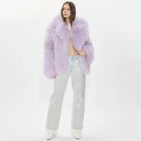 China Lilac Mongolian Faux Fur Coat for sale
