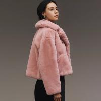 China Rosiness Faux Rabbit Fur Crop Jacket for sale