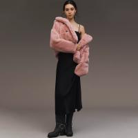 China Rosiness Faux Rabbit Fur Crop Jacket for sale