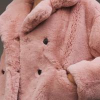 China Rosiness Faux Rabbit Fur Crop Jacket for sale