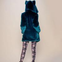 China Women's Wolf Ear Faux Fur Hooded Coat for sale