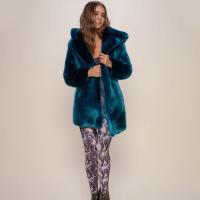 China Women's Wolf Ear Faux Fur Hooded Coat for sale
