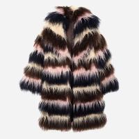 China Real Color Mongolian Faux Fur Striped Coat for sale